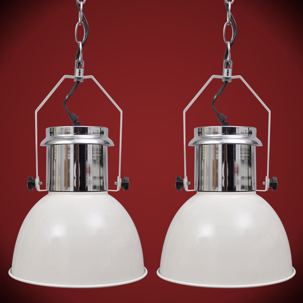 Białe industrialne lampy wiszące E984-Berlog - sklep Edinos.pl