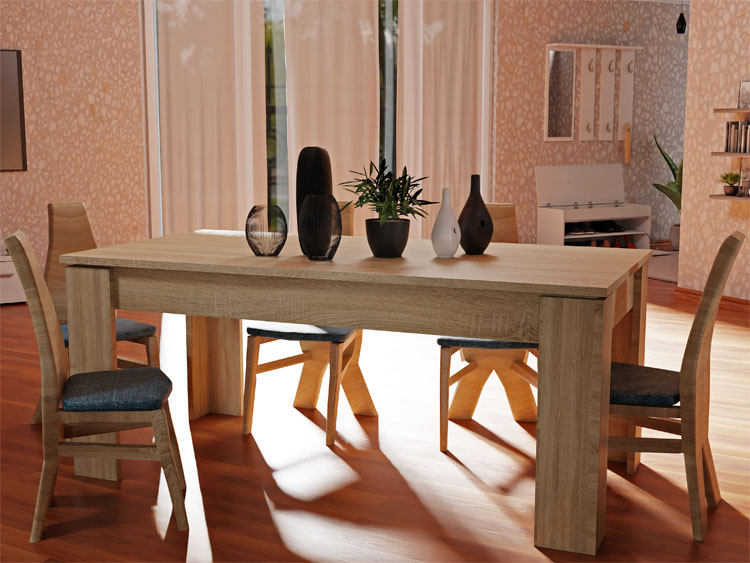 Stół rozkładany dąb sonoma Poli - sklep Edinos.pl