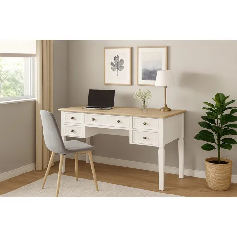 Minimalistyczne biurko z drewnianym blatem Owello | Edinos.pl