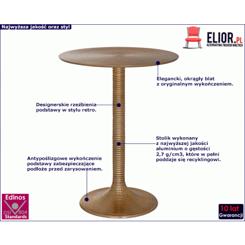 Aluminiowy stolik kawowy Toriso 2X - sklep Edinos.pl