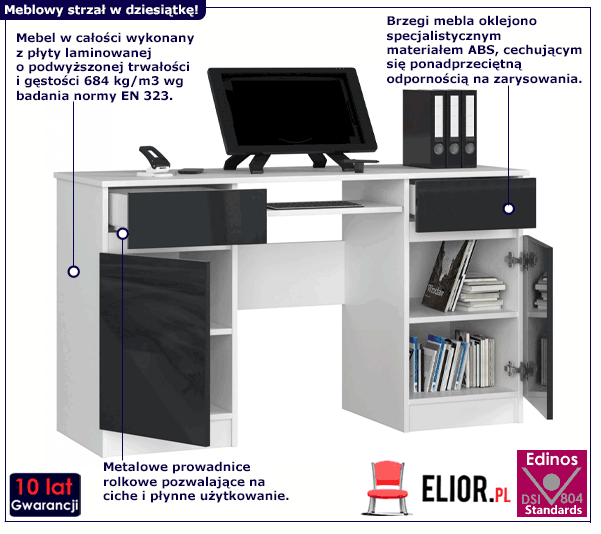 Biurko do nauki i pracy Ingmar 3X | Edinos.pl