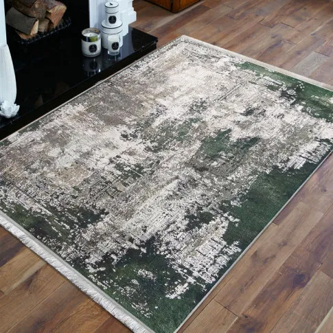 Zielony dywan we wzory do salonu Vospis | Edinos.pl