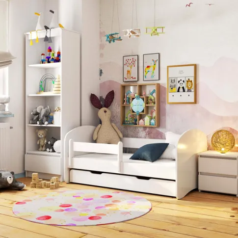 Białe łóżko dziecięce z szufladą mat Elea 3X | Edinos.pl