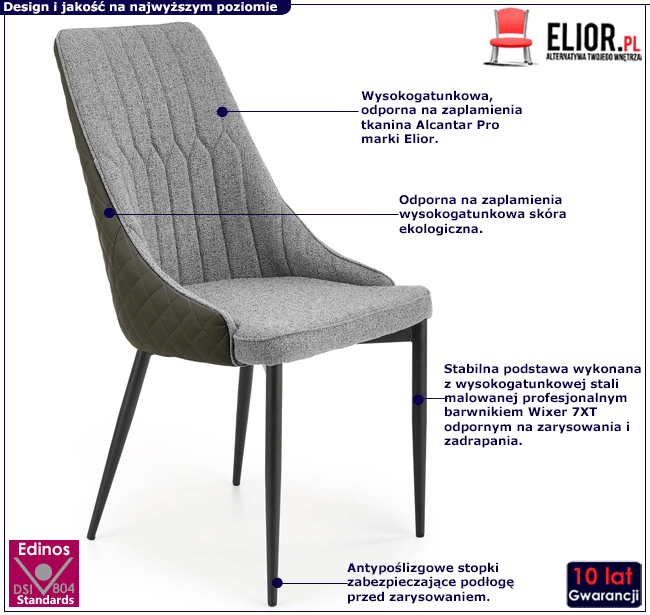 Komplet tapicerowanych krzeseł do jadalni Feliso 4S - sklep Edinos.pl