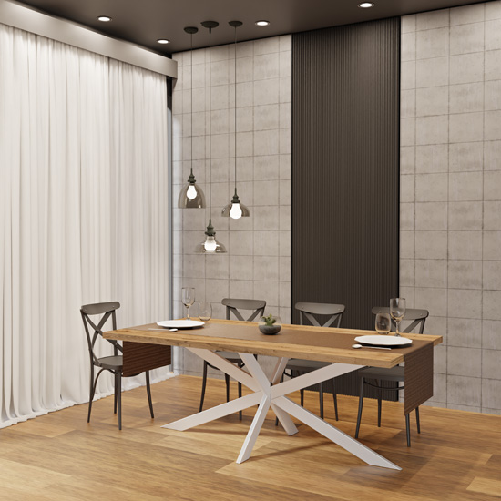 Biały stół z metalowym stelażem Bledis 3Z | Edinos.pl