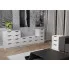 Biała nowoczesna komoda z 3 szufladami Tridin 4X | Edinos.pl