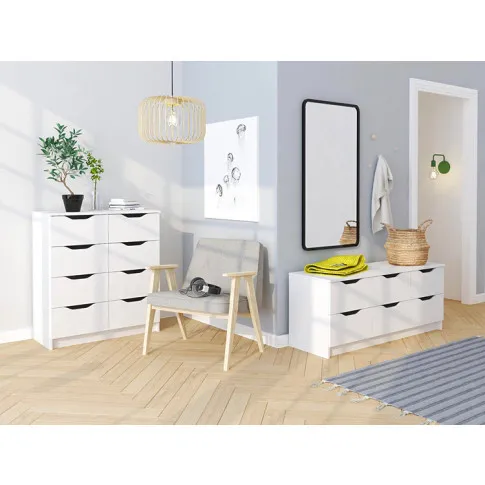 Biała szafa na ubrania z szufladami Tridin 11X | Edinos.pl