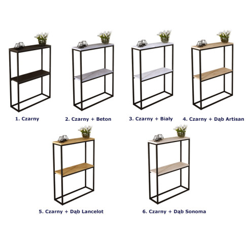 Czarna konsola z metalowym stelażem Carello 4X | Edinos.pl