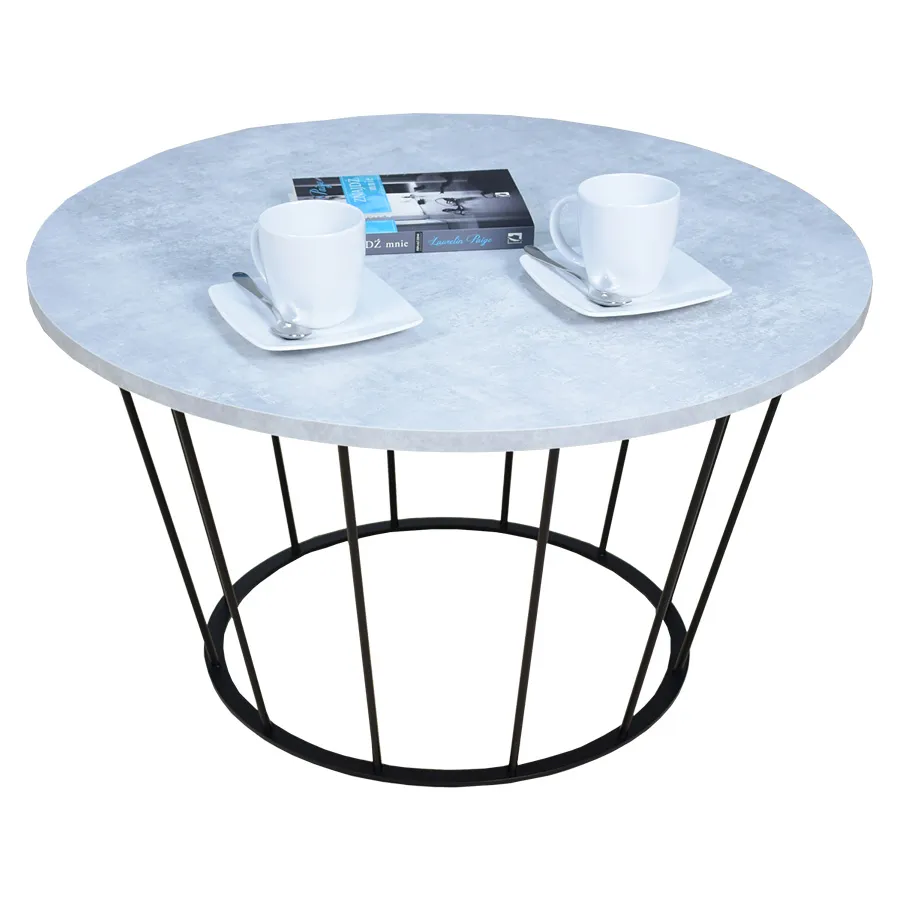 Loftowy stolik kawowy z czarnym stelażem Melbro 4X | Edinos.pl