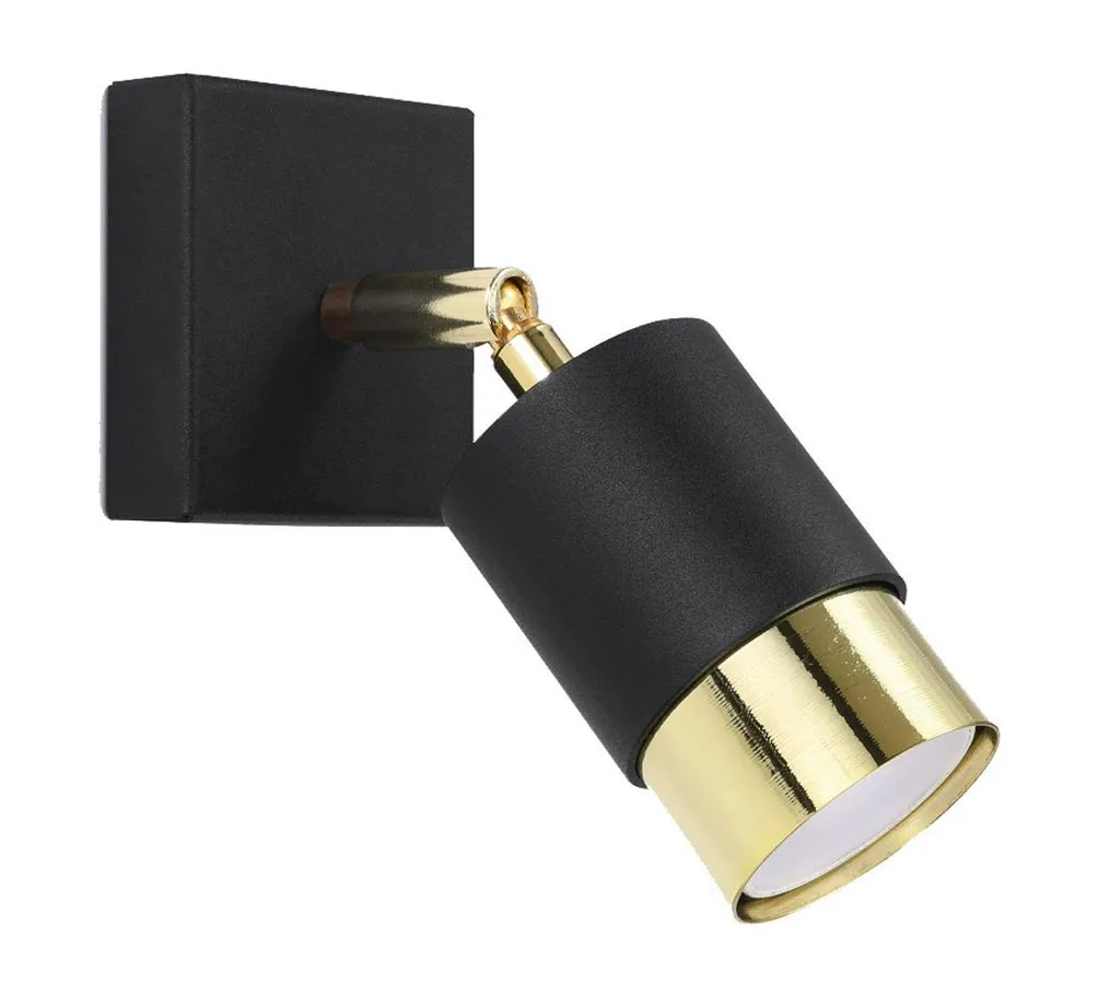 Czarno-złoty kinkiet z ruchomym kloszem A277-Tarissa | Edinos.pl