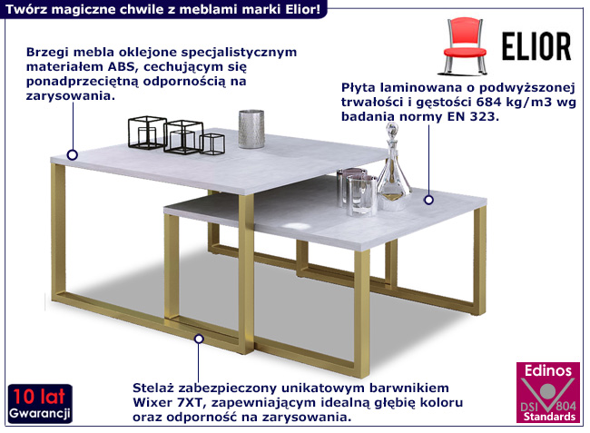 Zestaw dwóch stolików kawowych Luil 3X | Edinos.pl