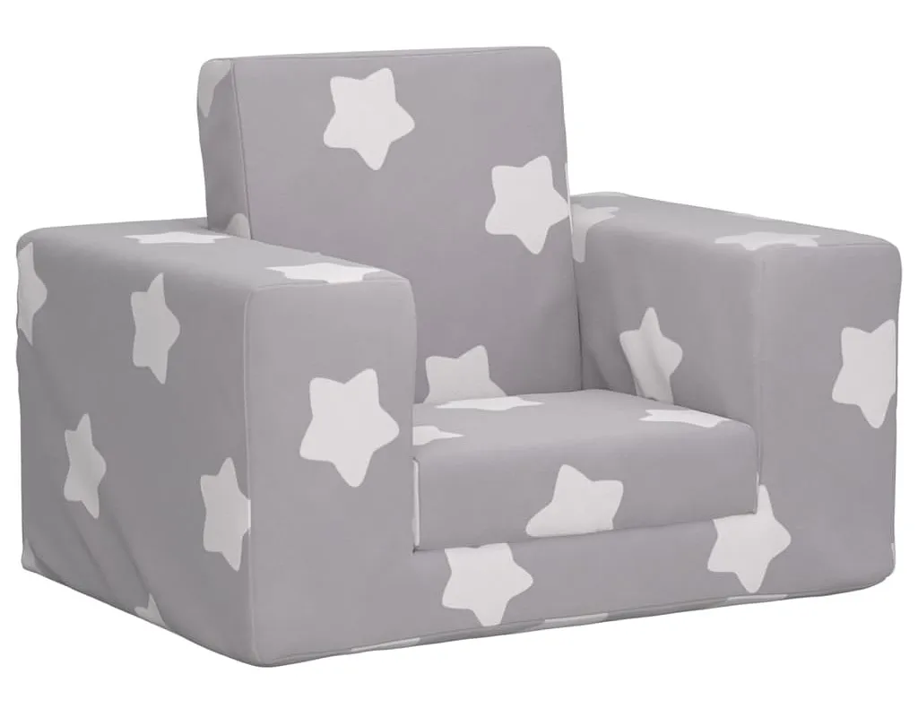 Fotel dla dziecka szary z gwiazdkami Hurems 3X | Edinos.pl