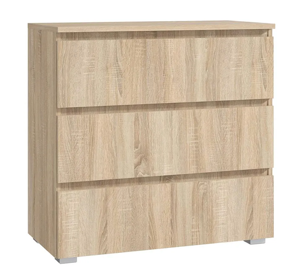 Komoda bez uchwytów dąb sonoma Elsinor 3X | Edinos.pl