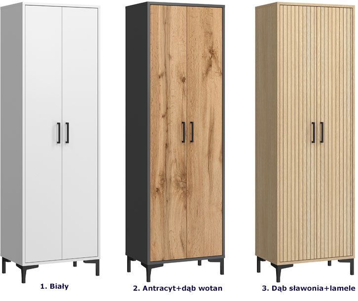 Szafa na ubrania z drążkiem do przedpokoju Erlos 9X | Edinos.pl