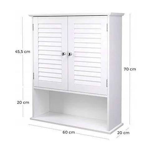 Biała dwudrzwiowa szafka nad umywalkę Elaine | Edinos.pl