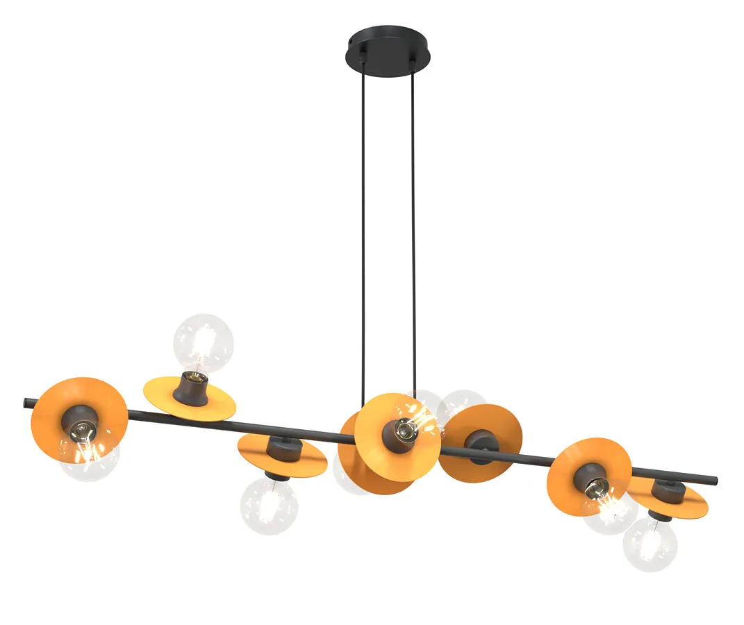 Czarno-pomarańczowa duża lampa wisząca D160-Sereni | Edinos.pl