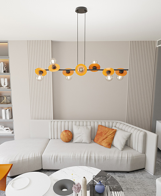 Czarno-pomarańczowa duża lampa wisząca D160-Sereni | Edinos.pl