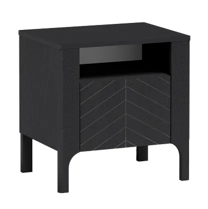 Czarna szafka nocna do sypialni Sageri 12X | Edinos.pl