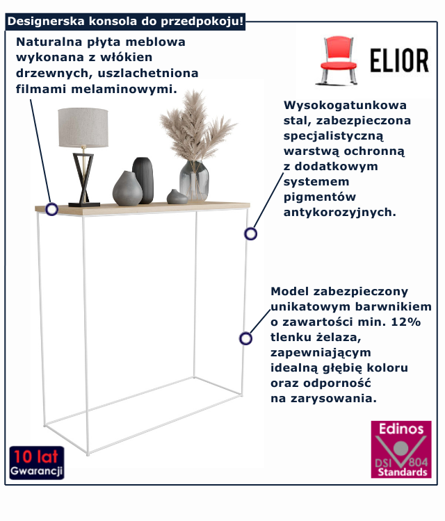 Wąska konsola do przedpokoju - Irix 3X | Edinos.pl
