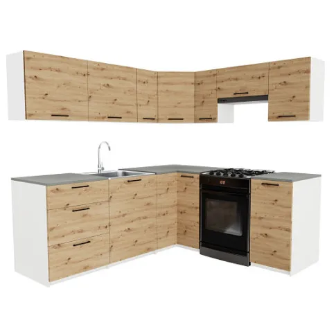 Komplet mebli kuchennych narożnych Hemi | Edinos.pl