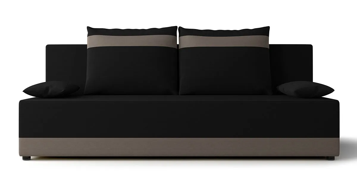 Czarno-brązowa sofa rozkładana z pojemnikiem Rivare | Edinos.pl