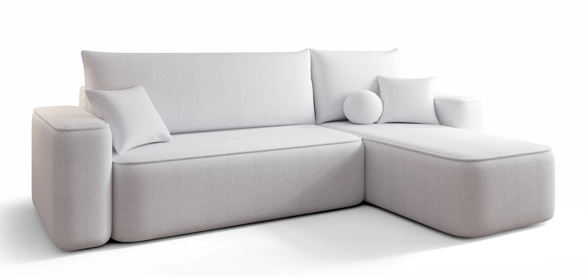 Jasnoszary narożnik rozkładany z pojemnikiem Mossira 3X | Edinos.pl