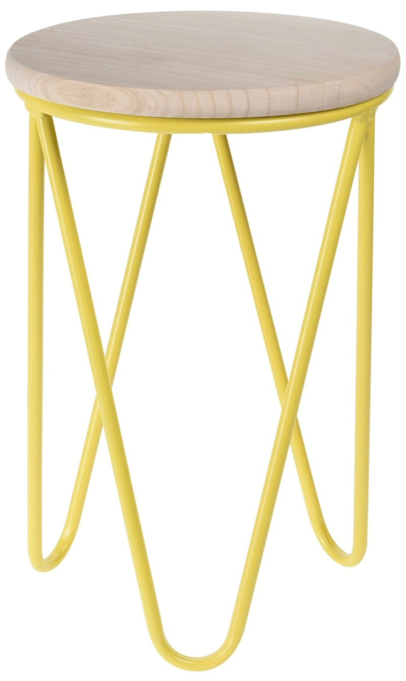 Drewniany taboret Alpin żółty do jadalni - sklep Edinos.pl